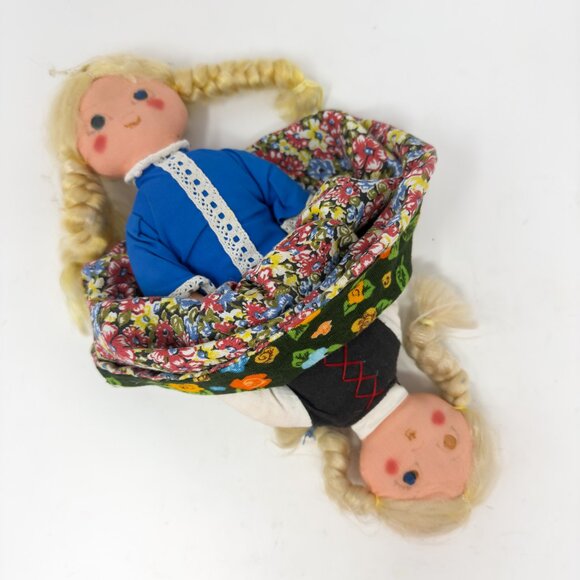 Toys | Topsyturvy Cloth Doll Vintage Folk Style 12 Handmade Braids ...